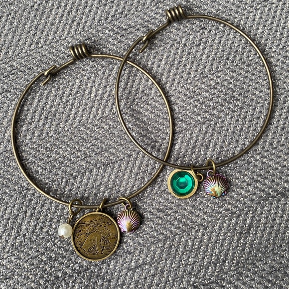 Disney | Jewelry | Disney The Little Mermaid Charm Bangle Bracelets ...